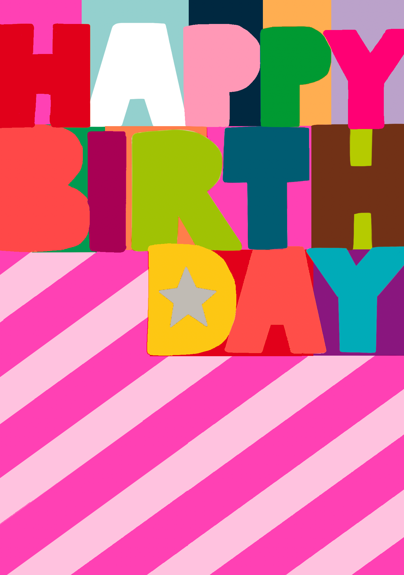 Happy Birthday Pink Chevrons | Bright and Sparkly Greeting Cards ...