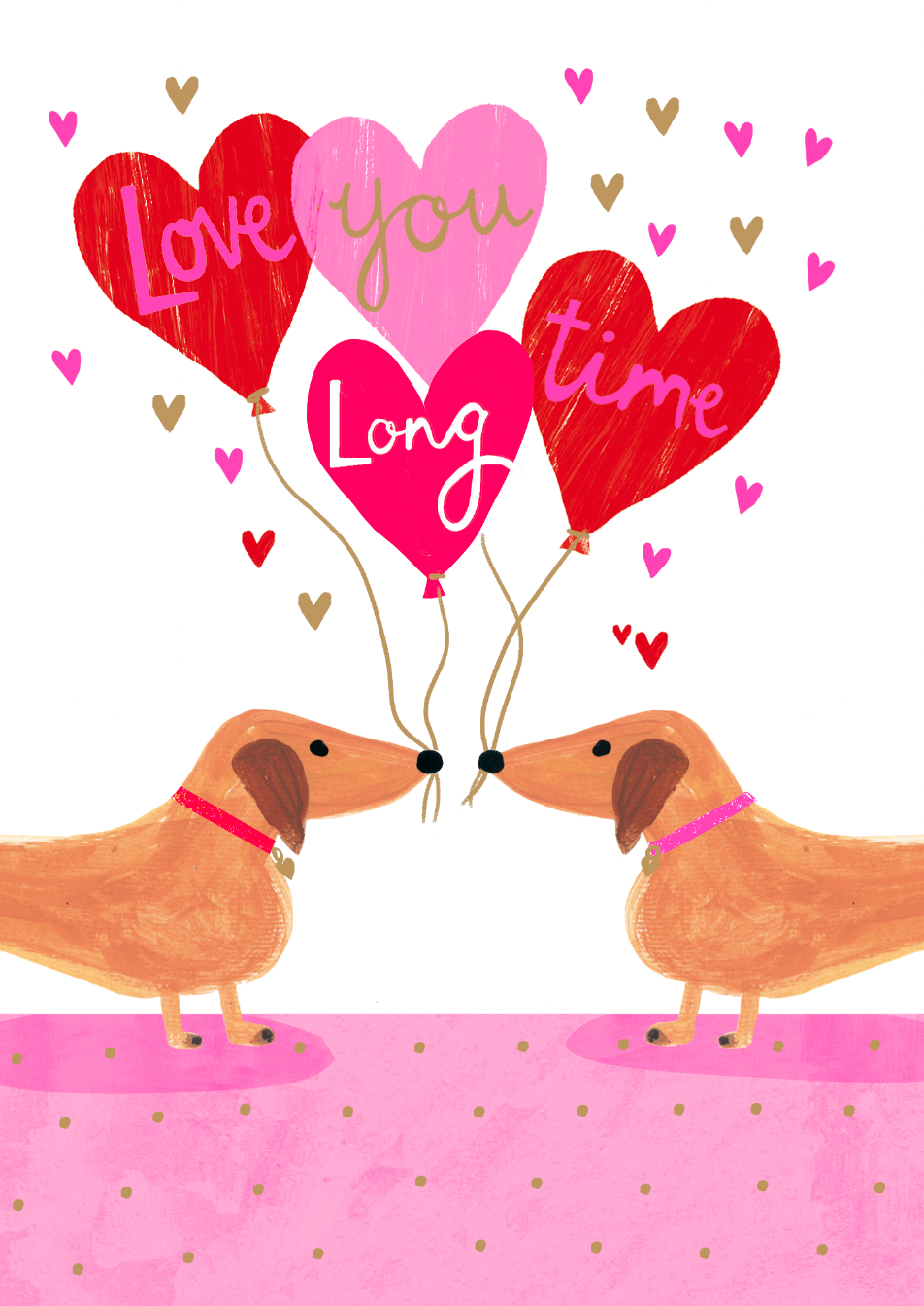 Love You Long Time Bright And Sparkly Greetings Cards Paper Salad 