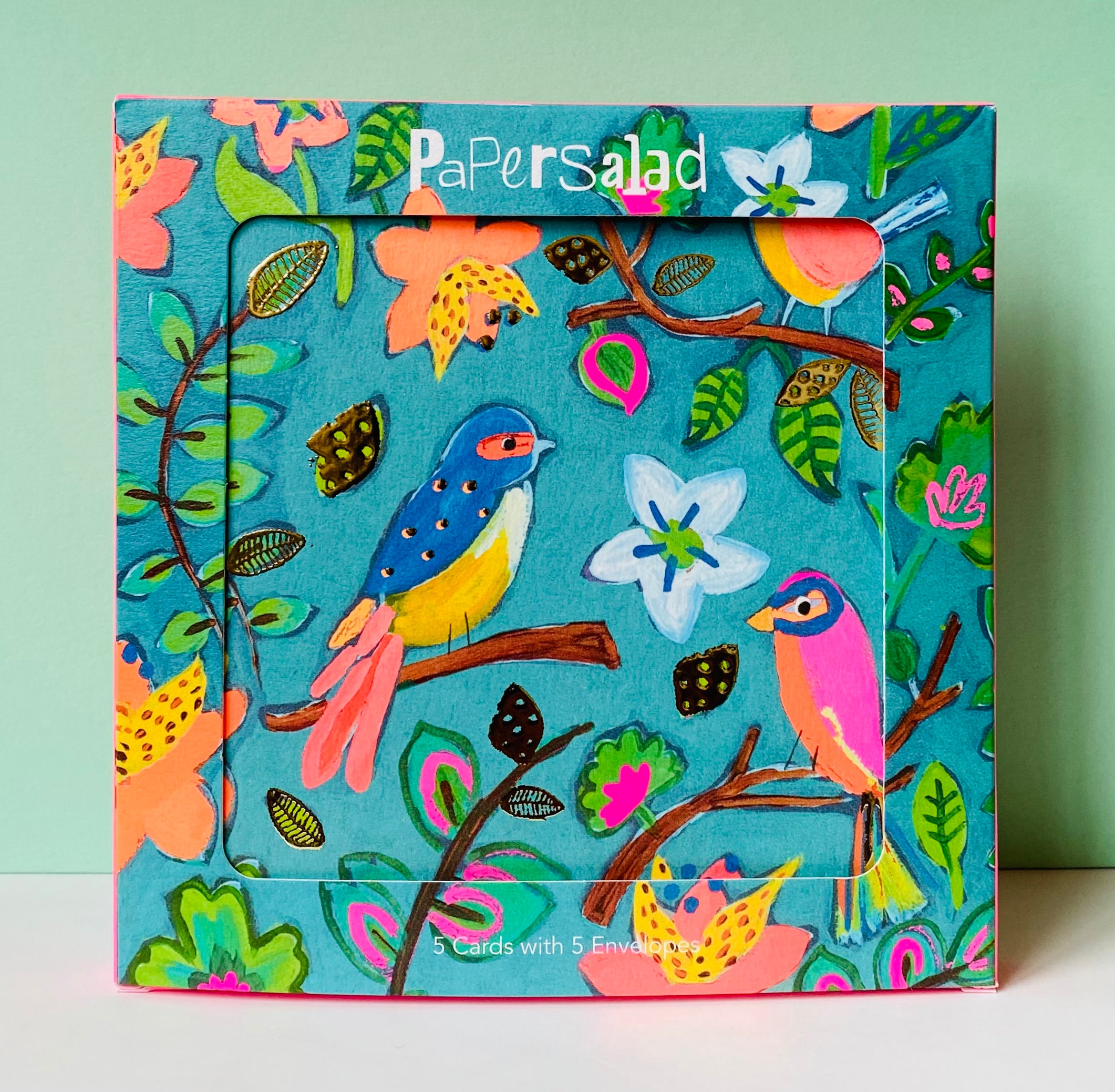 Birds Blank Cards Card | Bright and Sparkly Greetings Cards | Paper Salad