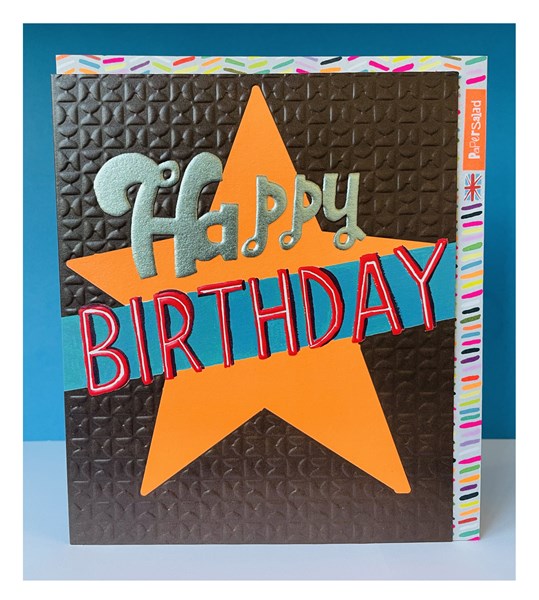 Happy Birthday Star Card | Bright and Sparkly Greetings Cards | Paper Salad