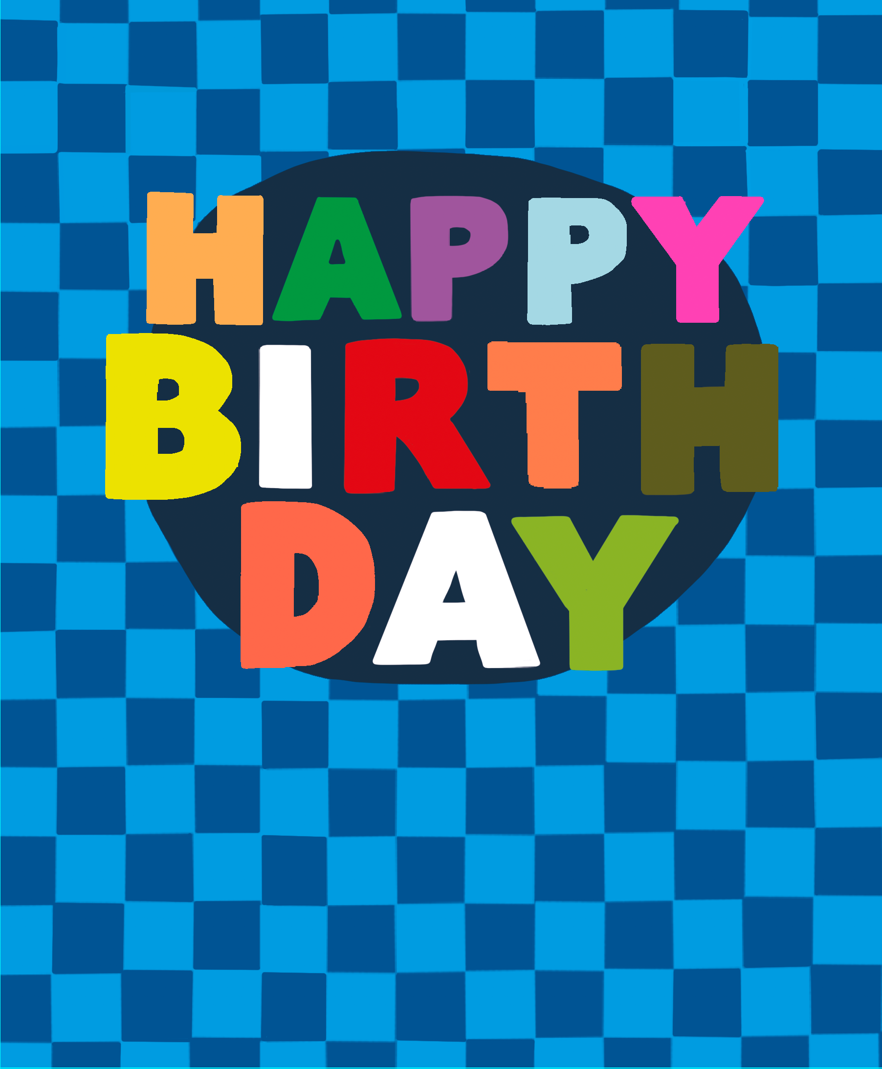 Happy Birthday Blue Square – Paper Salad
