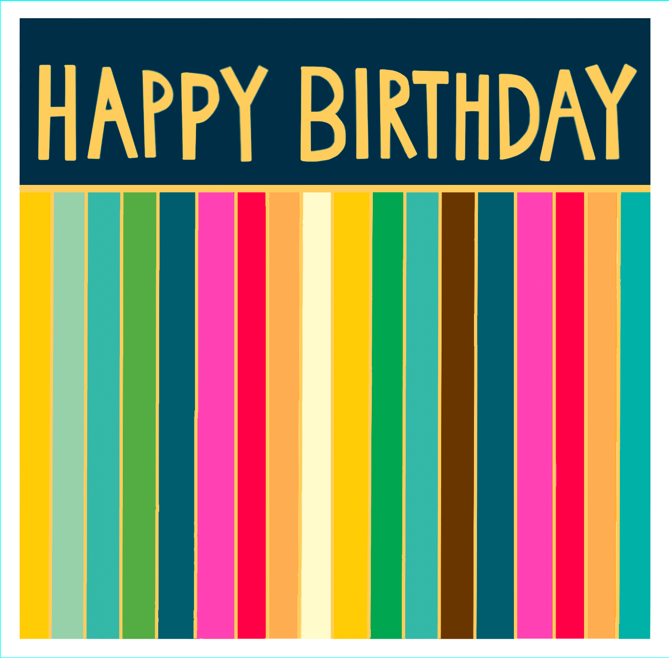 Happy Birthday Rainbow Stripes – Paper Salad