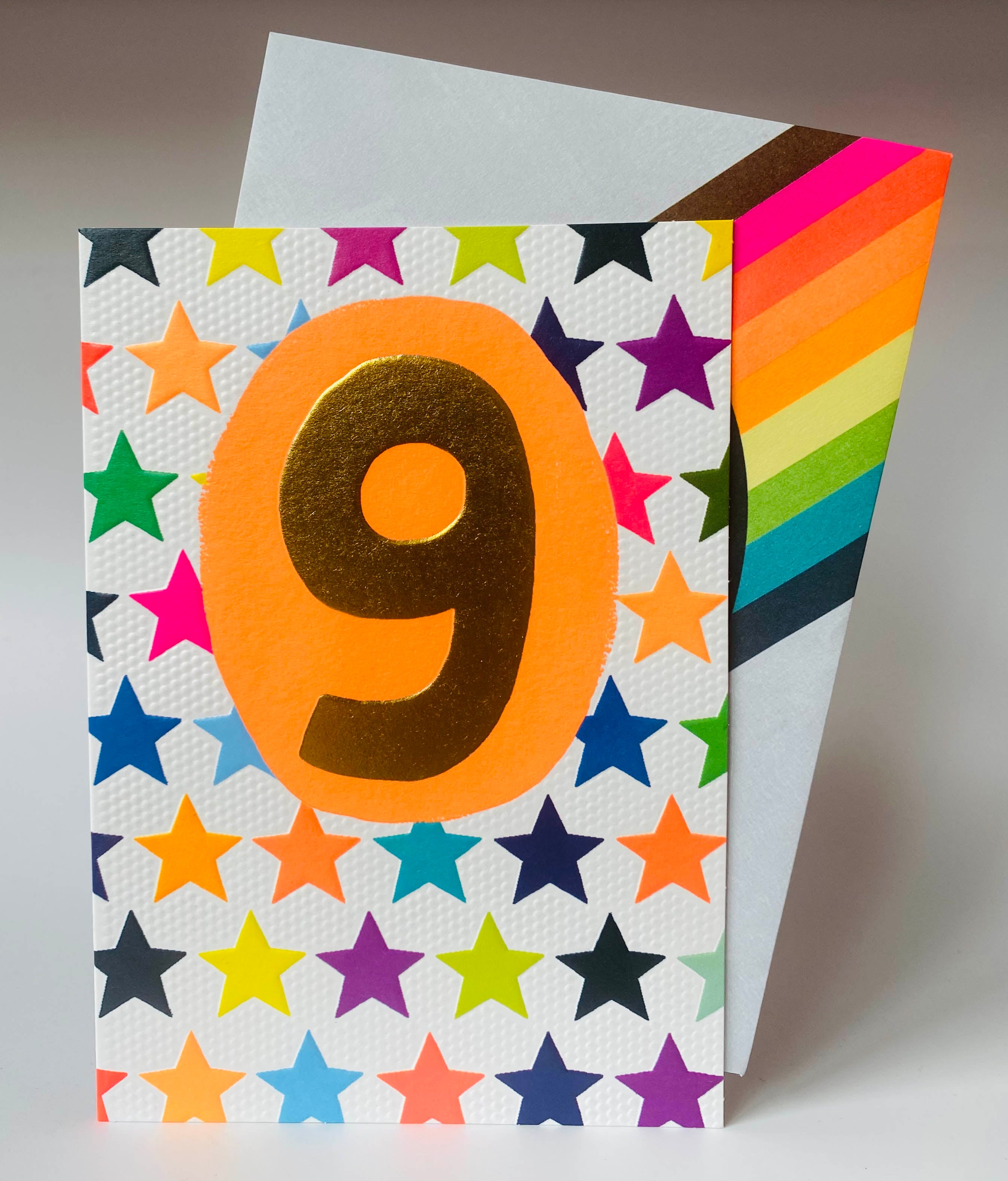 Age 9 Birthday Card | Bright and Sparkly Greetings Cards | Paper Salad
